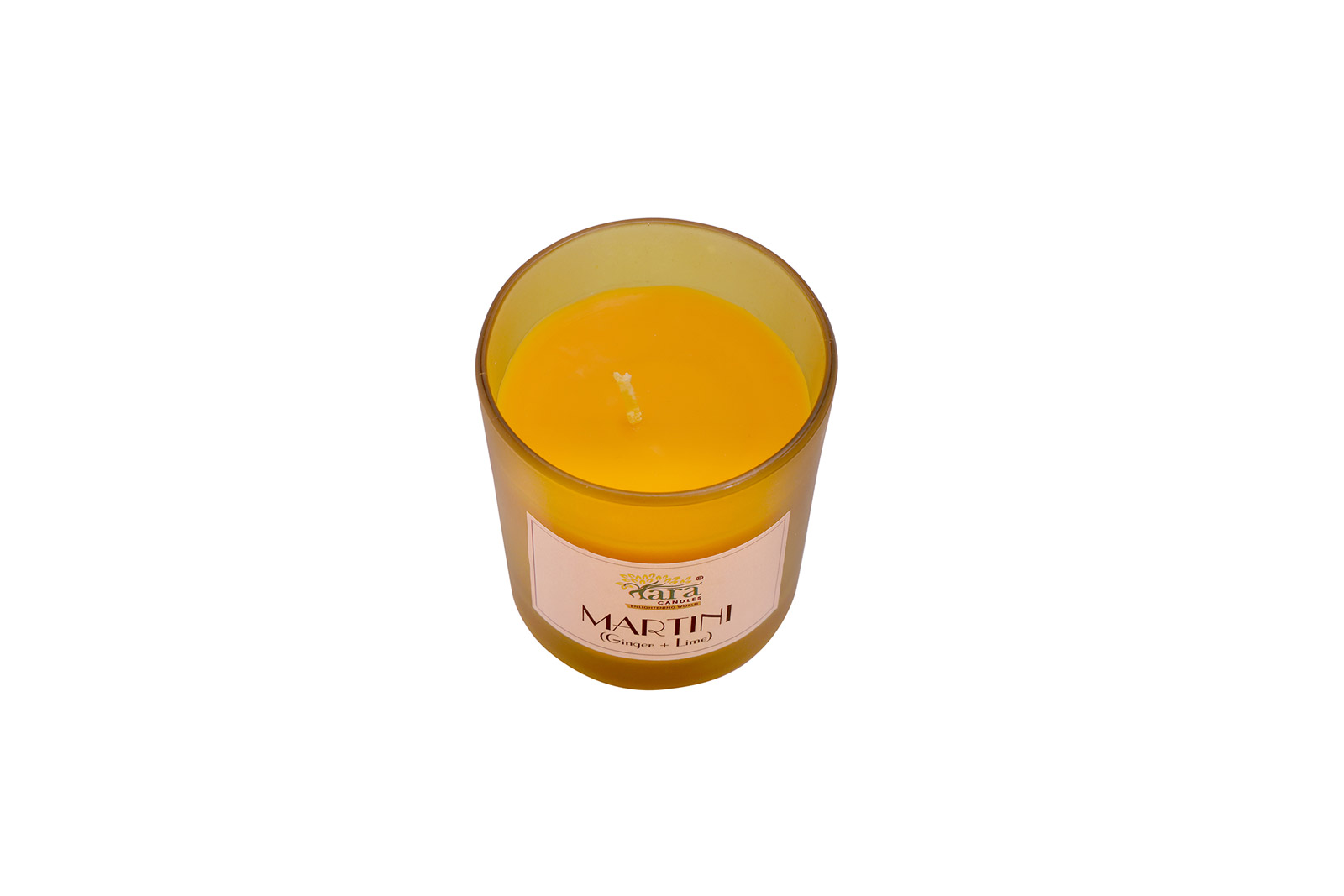 Martini Frosted Glass Jar With Wooden Lid Dust Cover Tara Candles